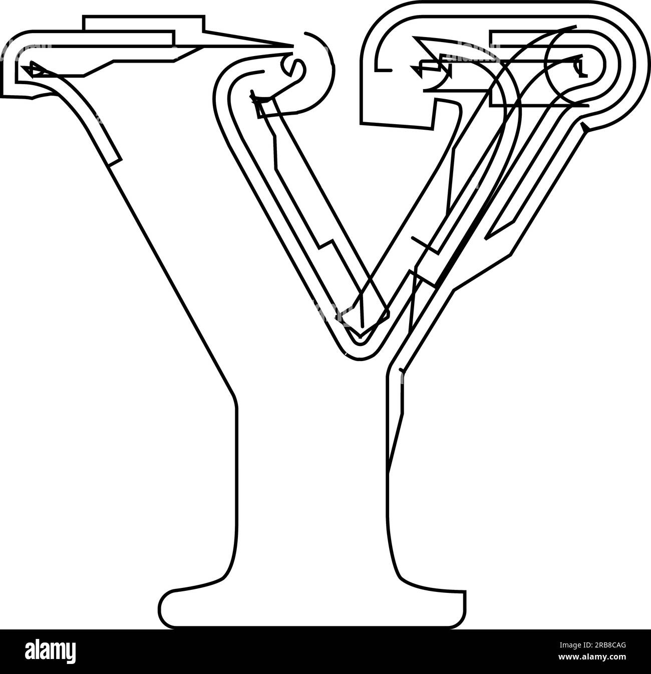Architectural project font, technical draw style alphabet. Geometrical ...