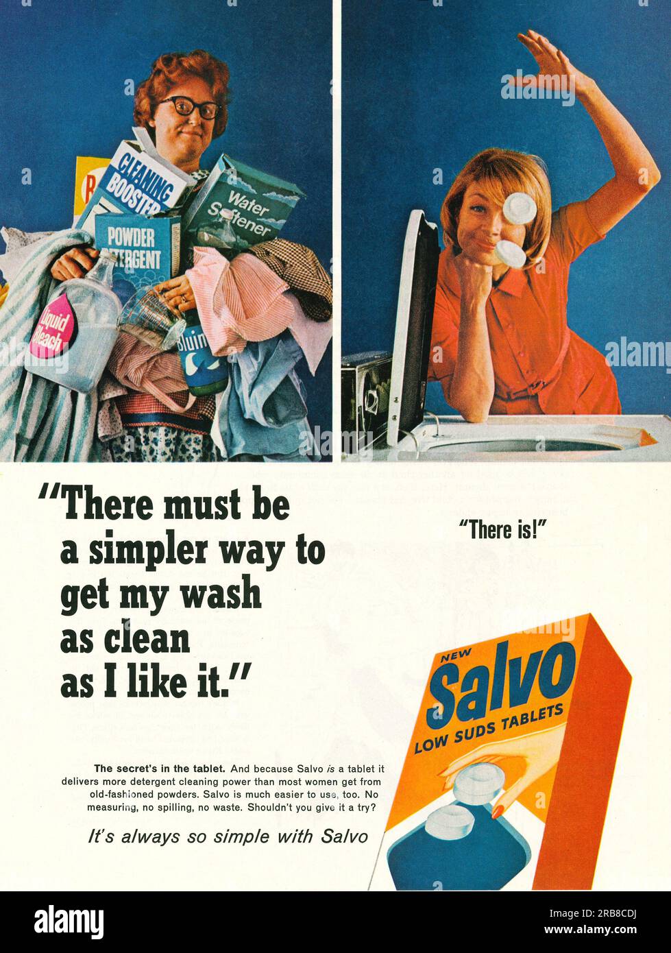 SALVO LOW SUDS DETERGENT TABLETS advert in a Journal magazine 1965 ...
