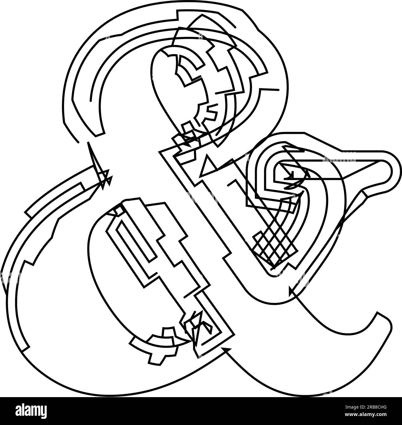 Architectural project font, technical draw style alphabet. Geometrical ...