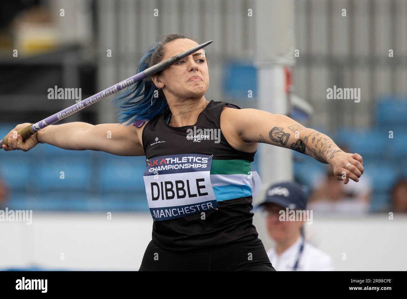 Emily Dibble throws the javelin during the UK Athletics Championships ...