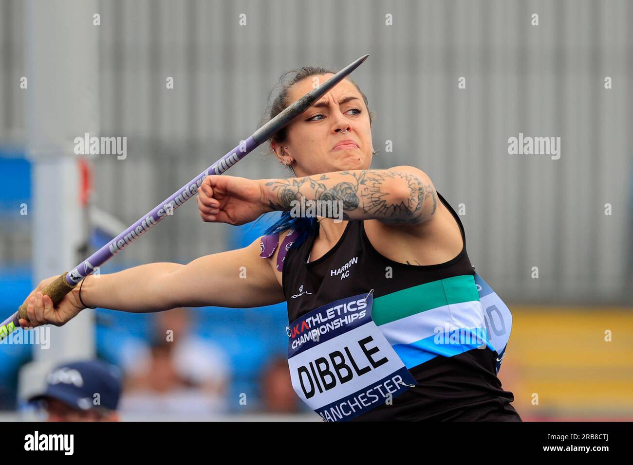 Emily Dibble throws the javelin during the UK Athletics Championships ...