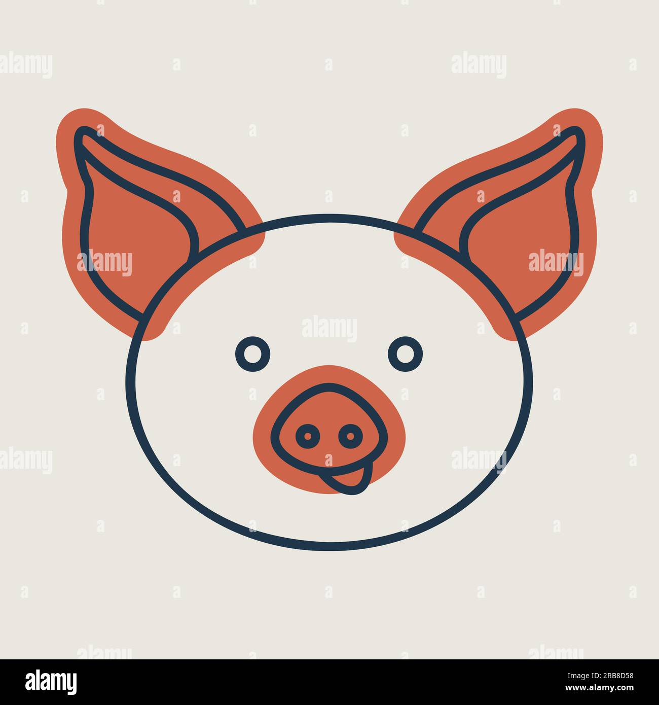 Pig isolated icon. Farm animal vector illustration. Agriculture sign ...