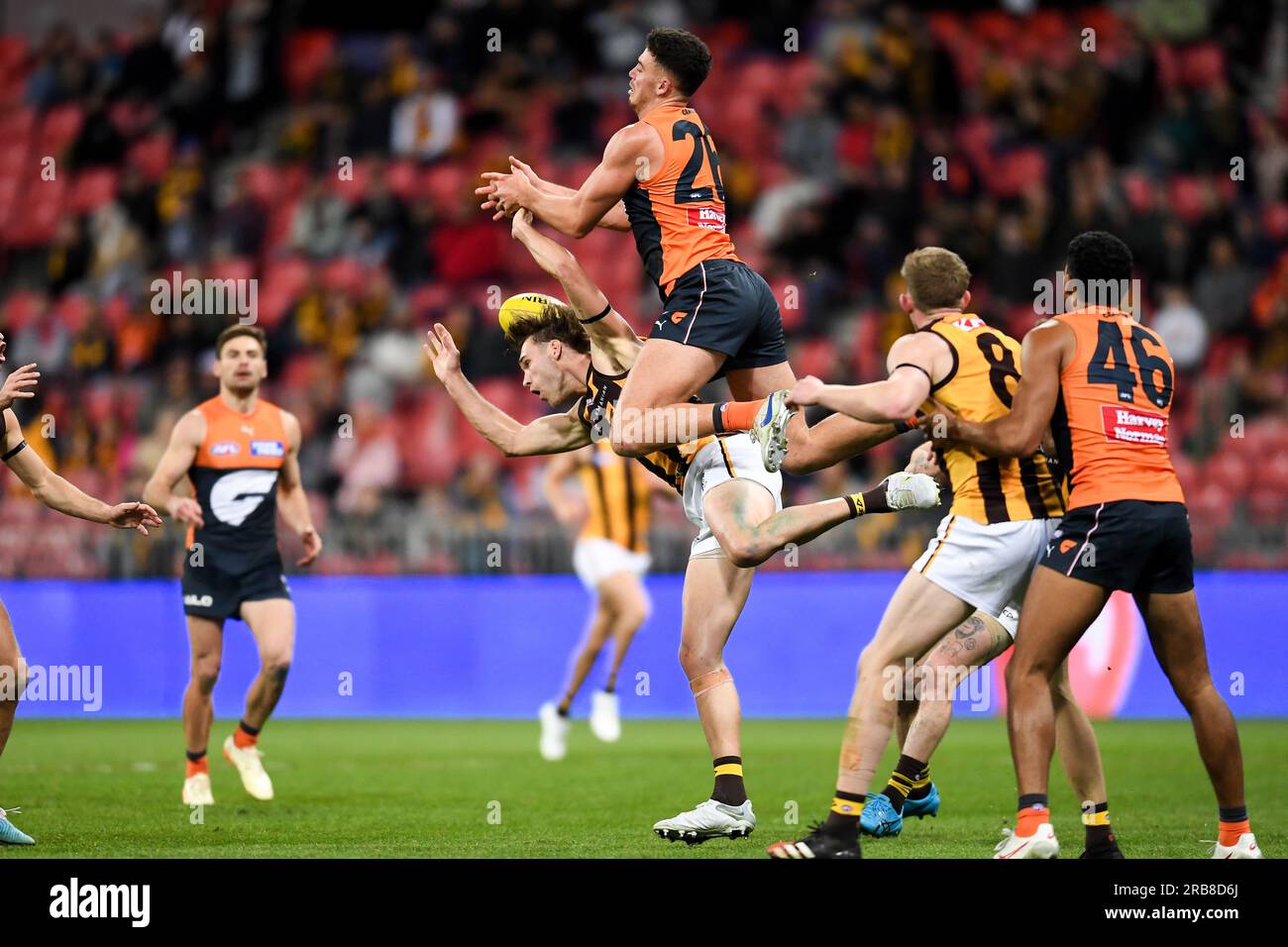 Sydney, Australia. 08th July, 2023. Jake Riccardi of the GWS Giants and ...