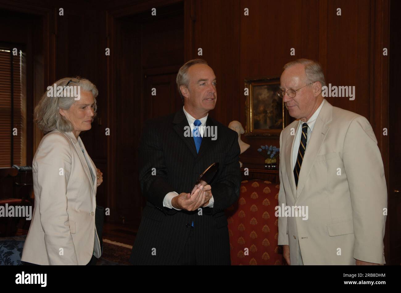 Secretary Dirk Kempthorne meeting at Main Interior with officials from ...
