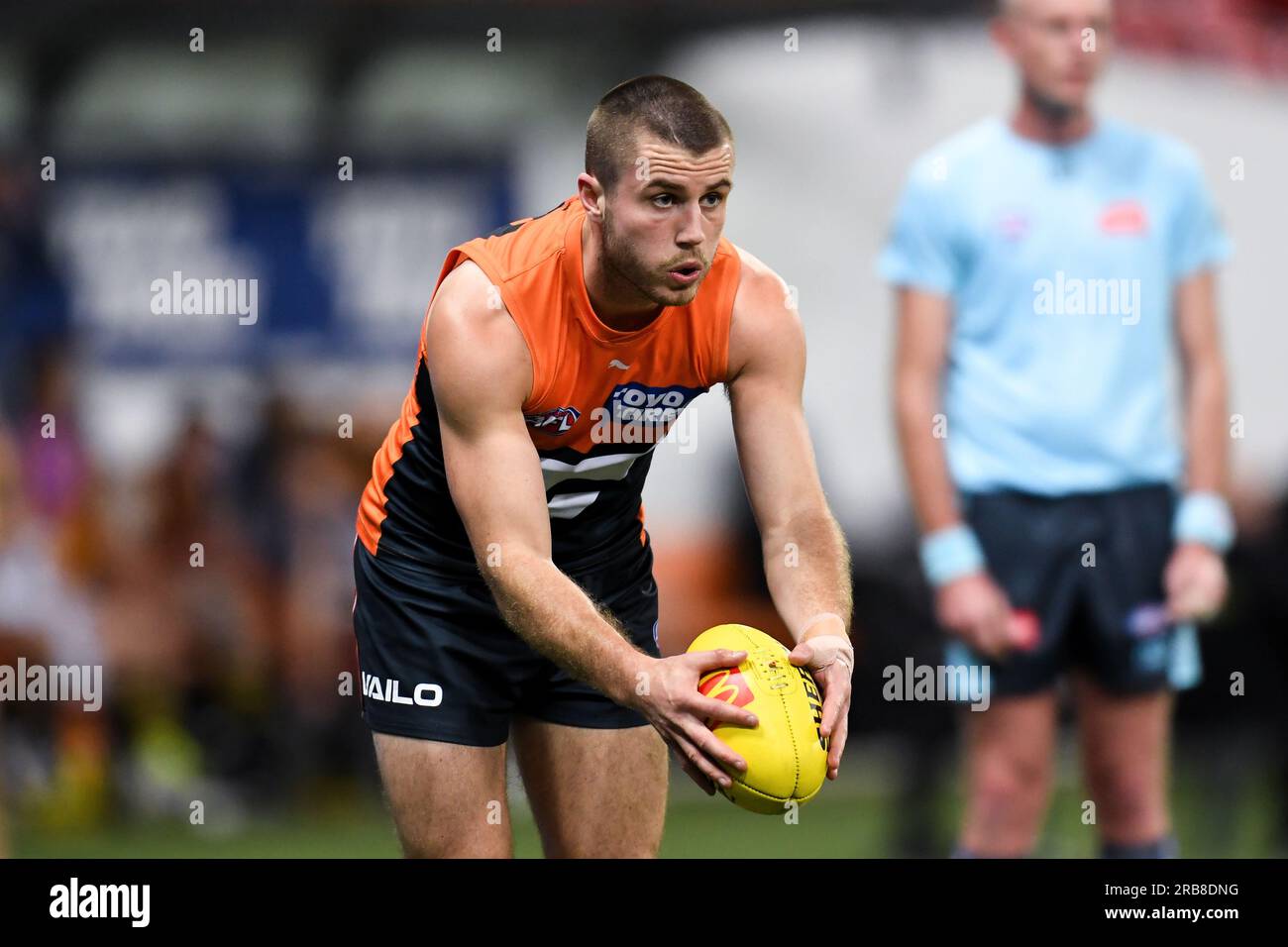 Sydney, Australia. 08th July, 2023. Xavier O'Halloran of the GWS Giants ...