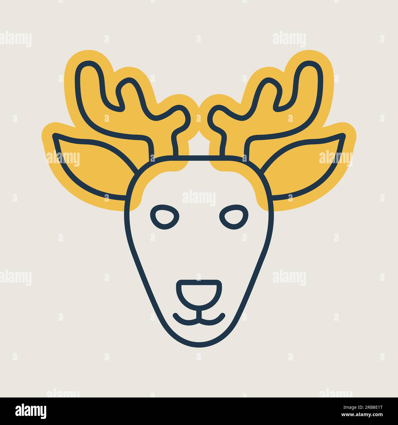 Deer isolated icon. Animal head vector illustration. Agriculture sign ...
