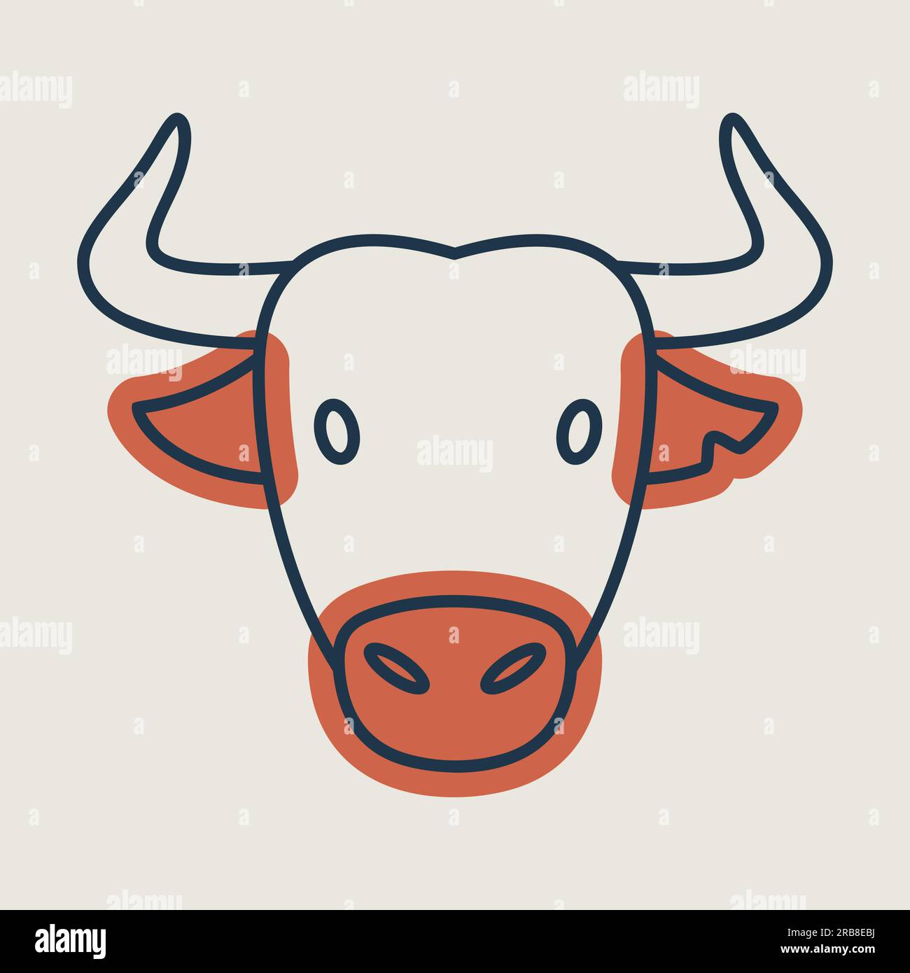Spanish bull buffalo isolated icon. Animal head vector. Agriculture ...