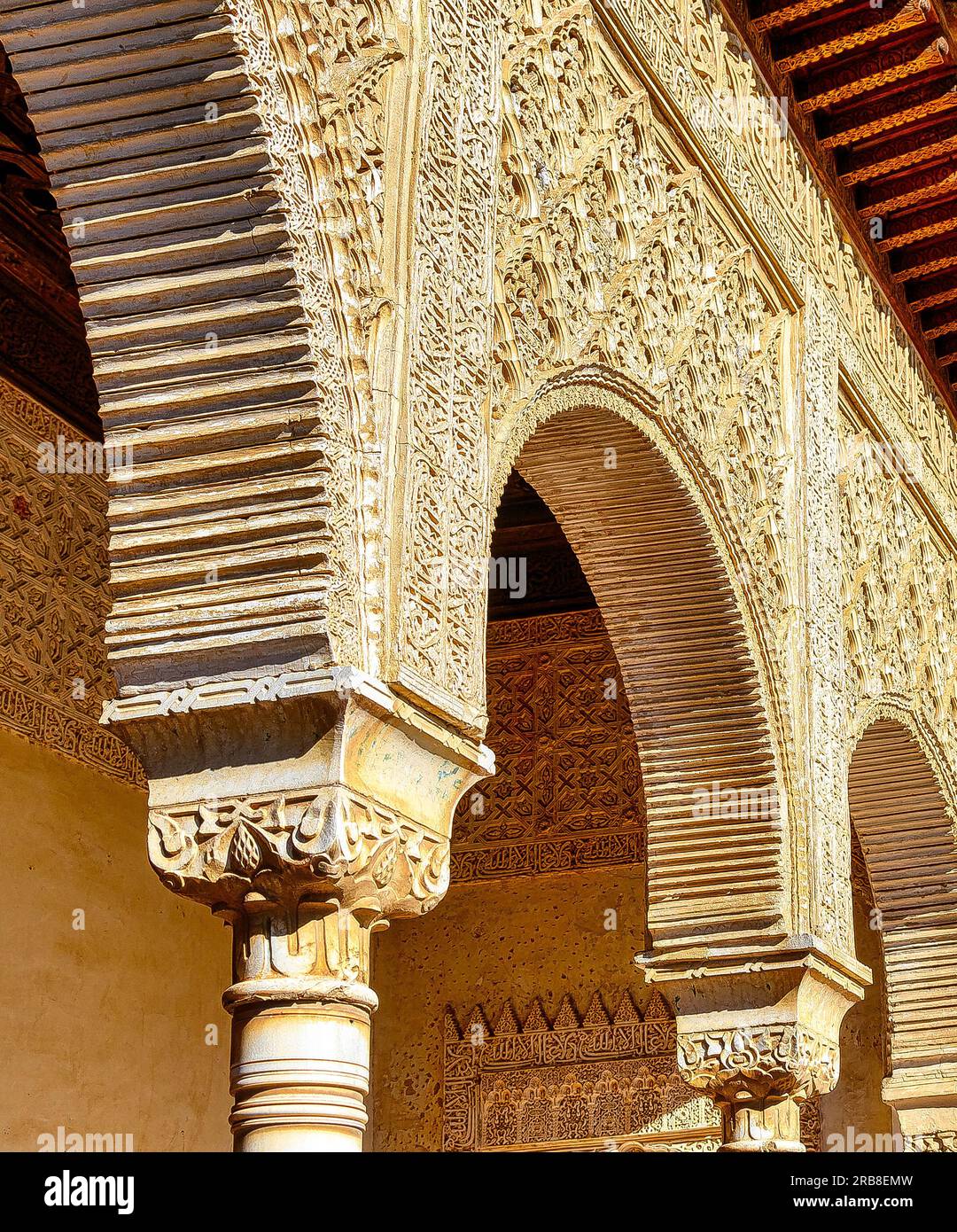 Islamic architecture in Alhambra Palace in Granada, Spain Stock Photo ...