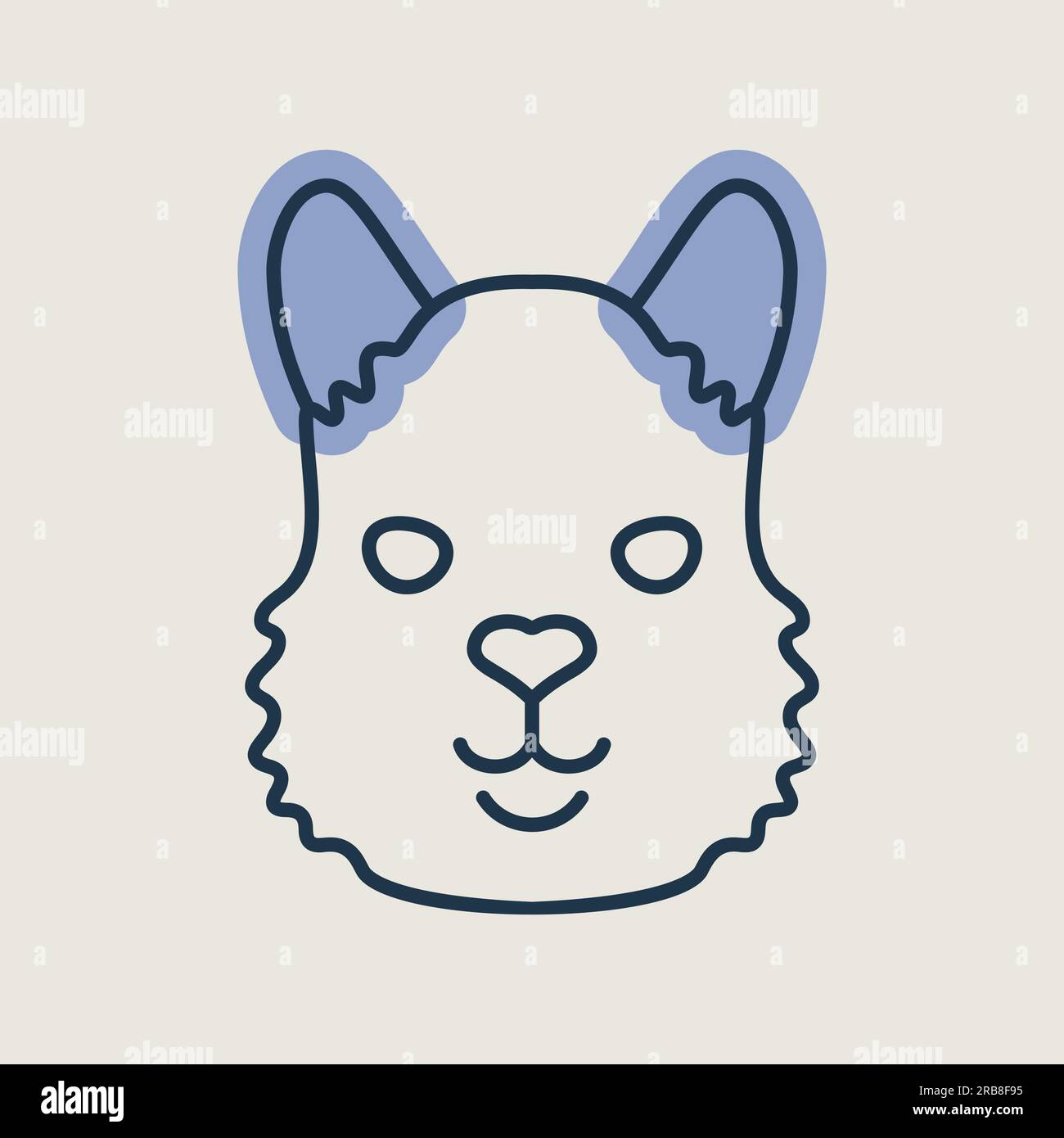 Lama isolated icon. Animal head vector symbol. Agriculture sign. Graph ...