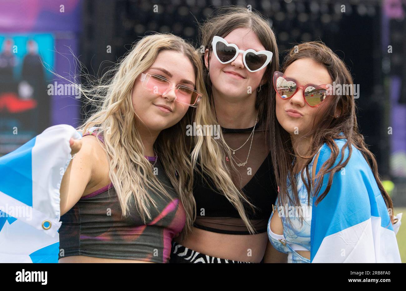 Festival goers arrive at the Trnsmt Festival at Glasgow Green in ...