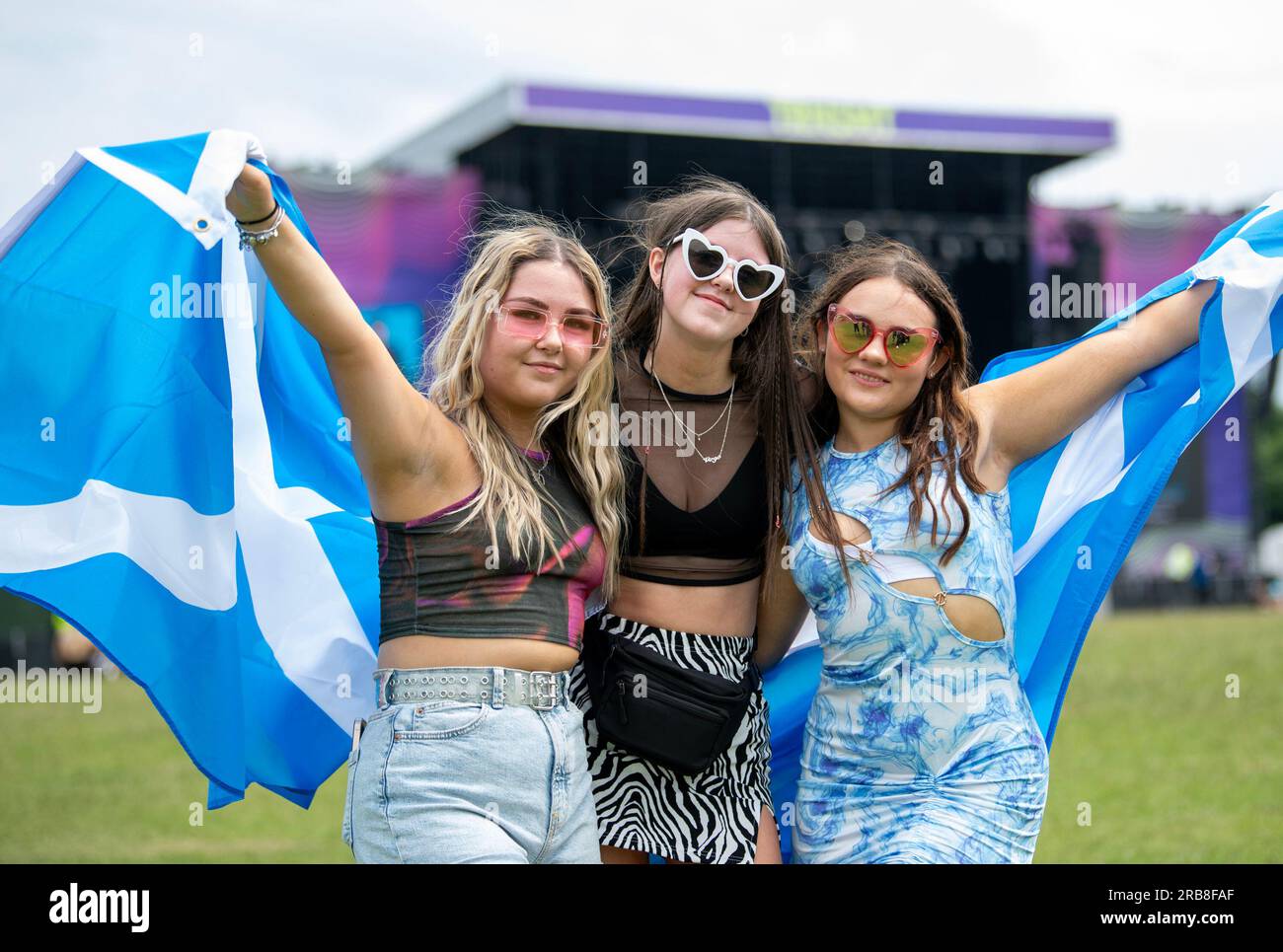 Festival goers arrive at the Trnsmt Festival at Glasgow Green in ...