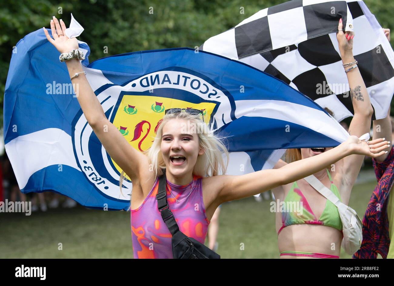 Festival goers arrive at the Trnsmt Festival at Glasgow Green in ...