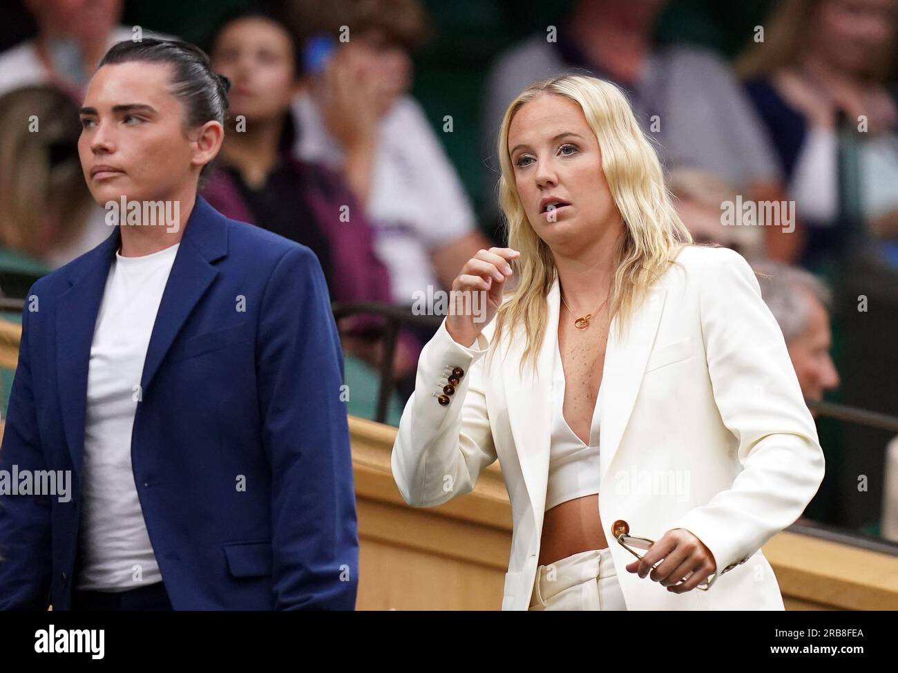 Arsenal and England player Beth Mead (right) on day six of the 2023 ...