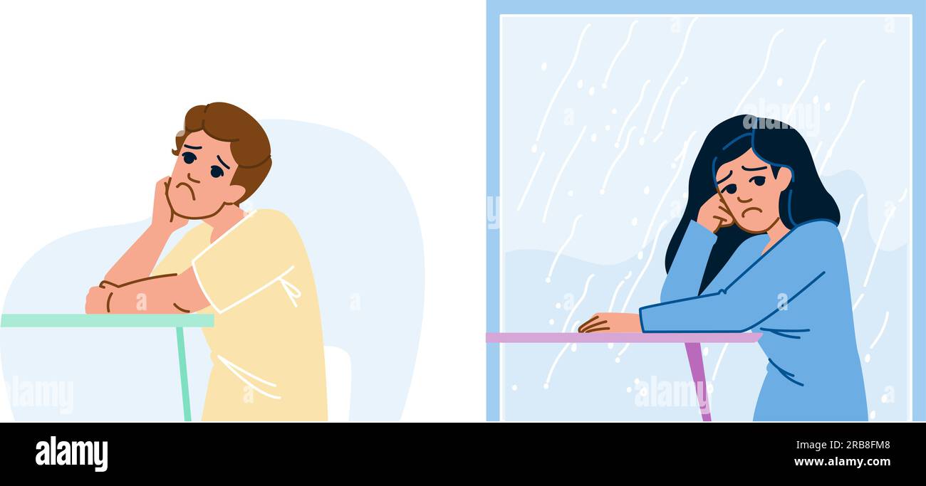 female loneliness man woman vector Stock Vector Image & Art - Alamy