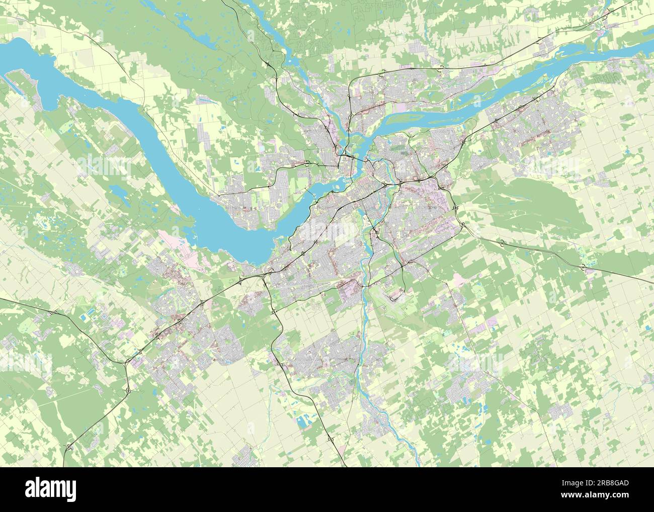 Map of Ottawa, Ontario, Canada data from Openstreetmap Stock Vector ...