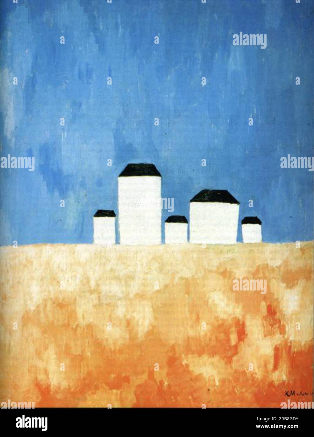 Landscape with Five Houses 1932 by Kazimir Malevich Stock Photo - Alamy