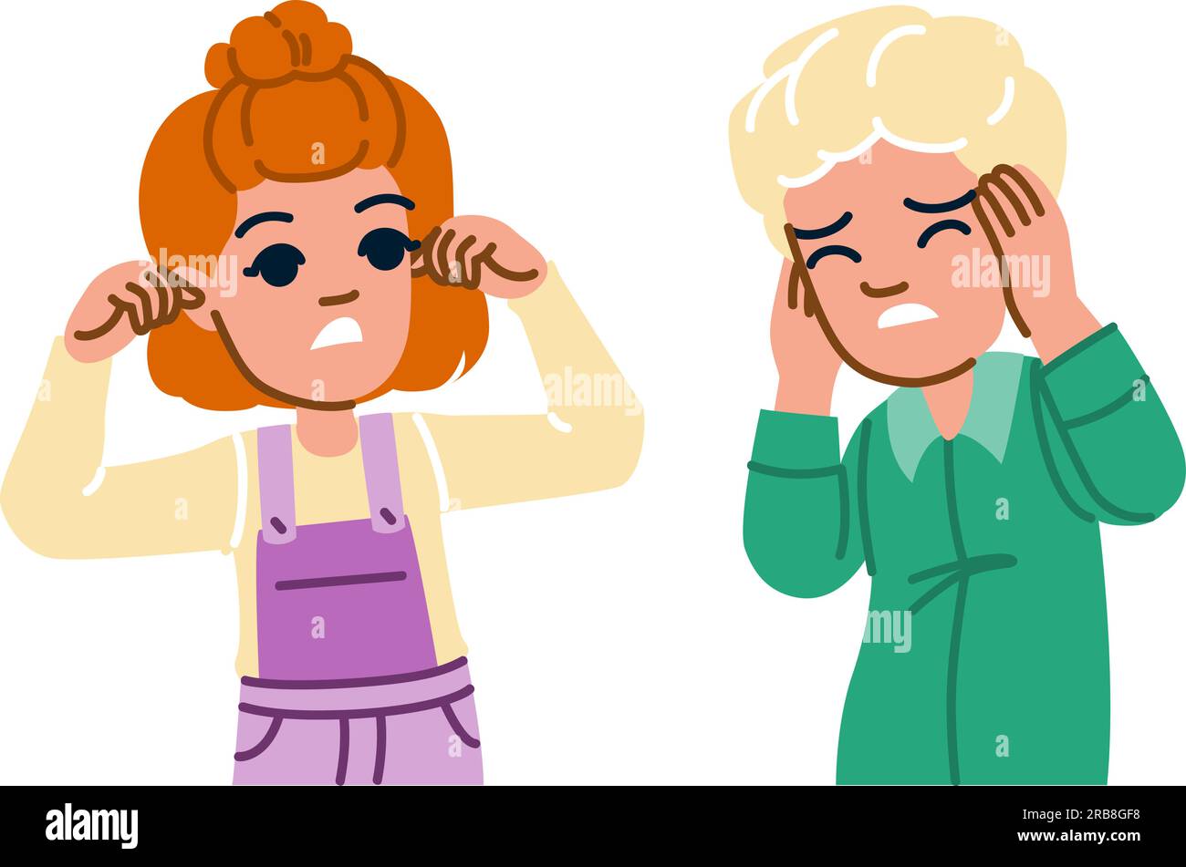 Boy plugging his ears Stock Vector Images - Alamy