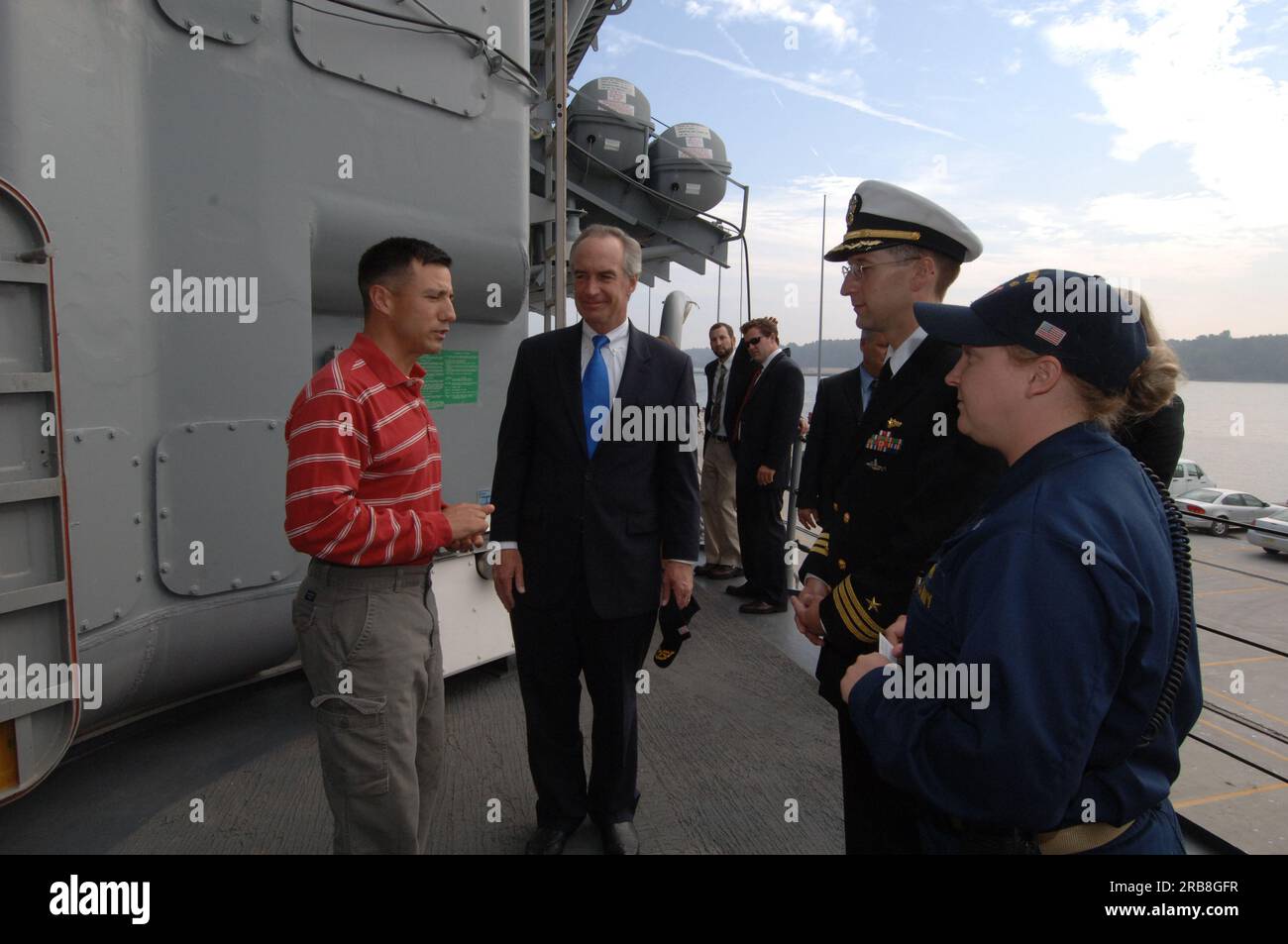 Tour of the Naval vessel, USS Normandy, by Secretary Dirk Kempthorne and aides during the ...
