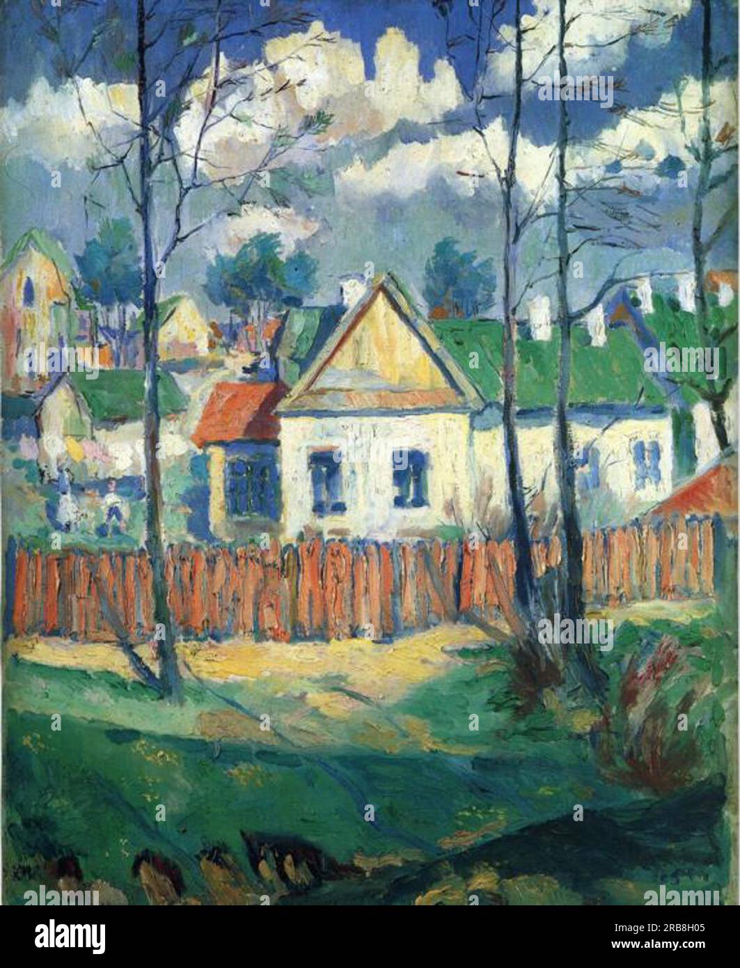 Spring Landscape with a Cottage by Kazimir Malevich Stock Photo - Alamy