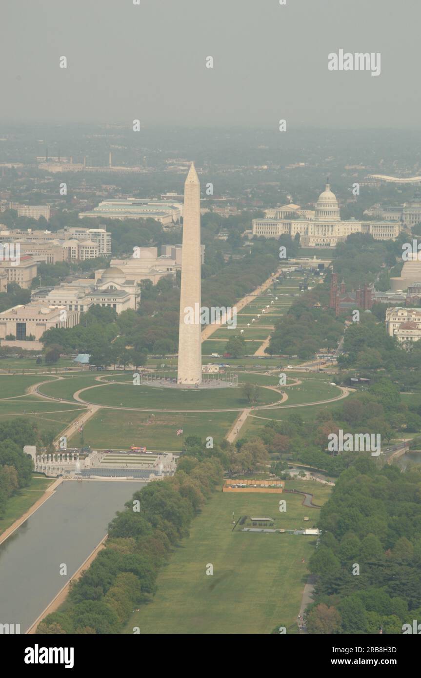 Aerial views of Washington, D.C. buildings, monuments, landscapes ...