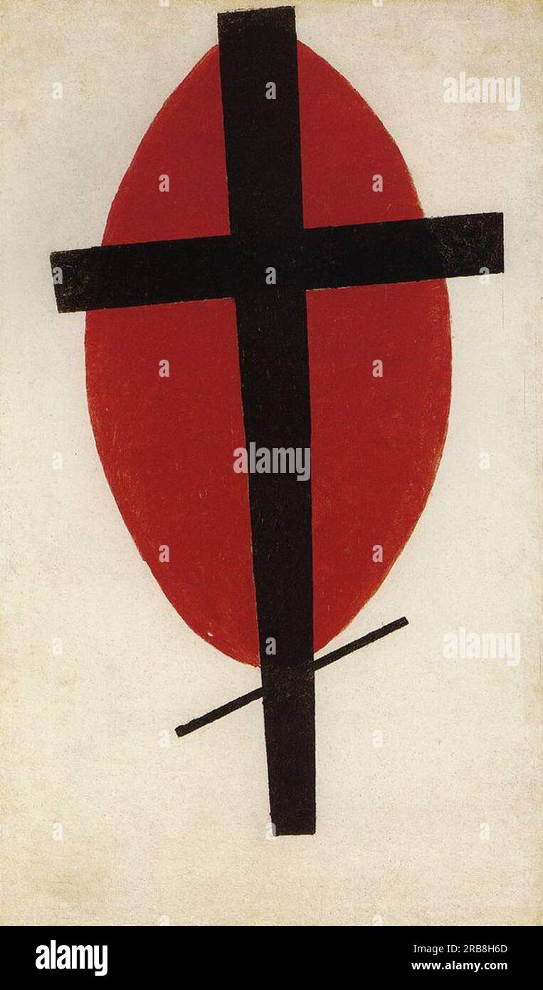 Black cross on a red oval 1927 by Kazimir Malevich Stock Photo - Alamy