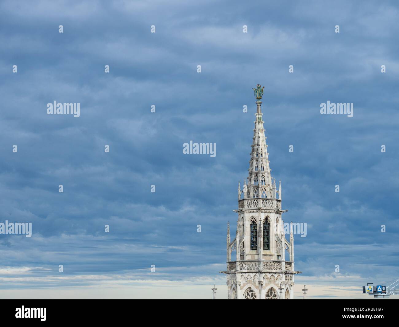 Munich, Germany - December 31st 2022: View towards the spire of the neo ...