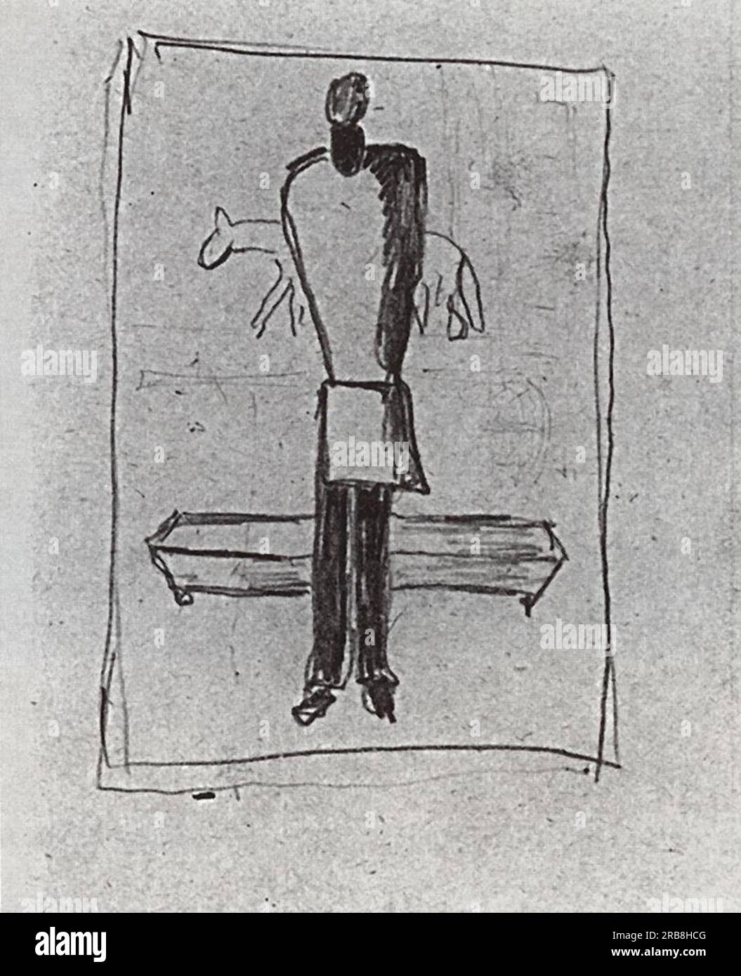 A man, a coffin, horse 1933 by Kazimir Malevich Stock Photo - Alamy
