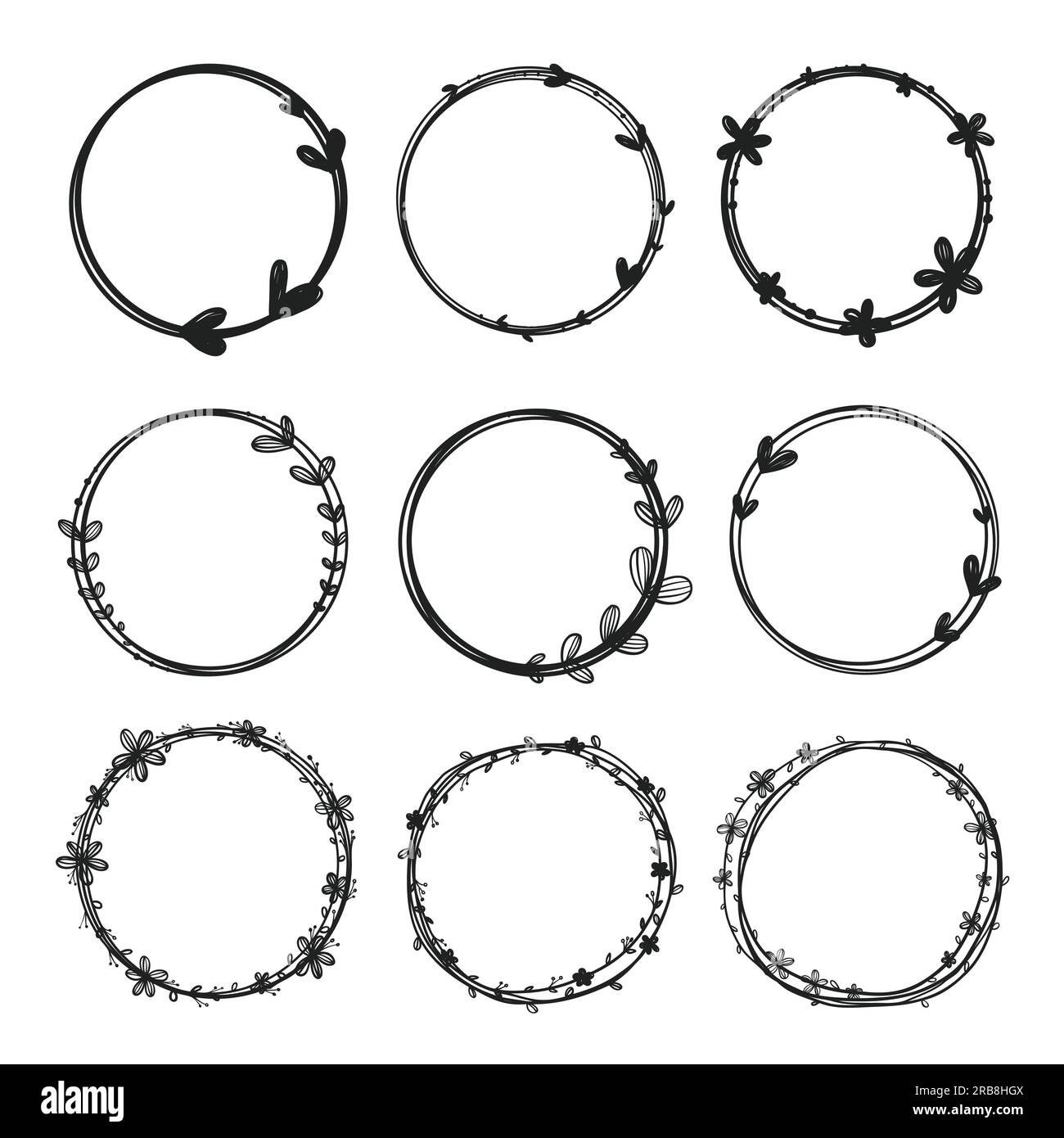 Silhouette circular frame banner label Stock Vector Images - Alamy