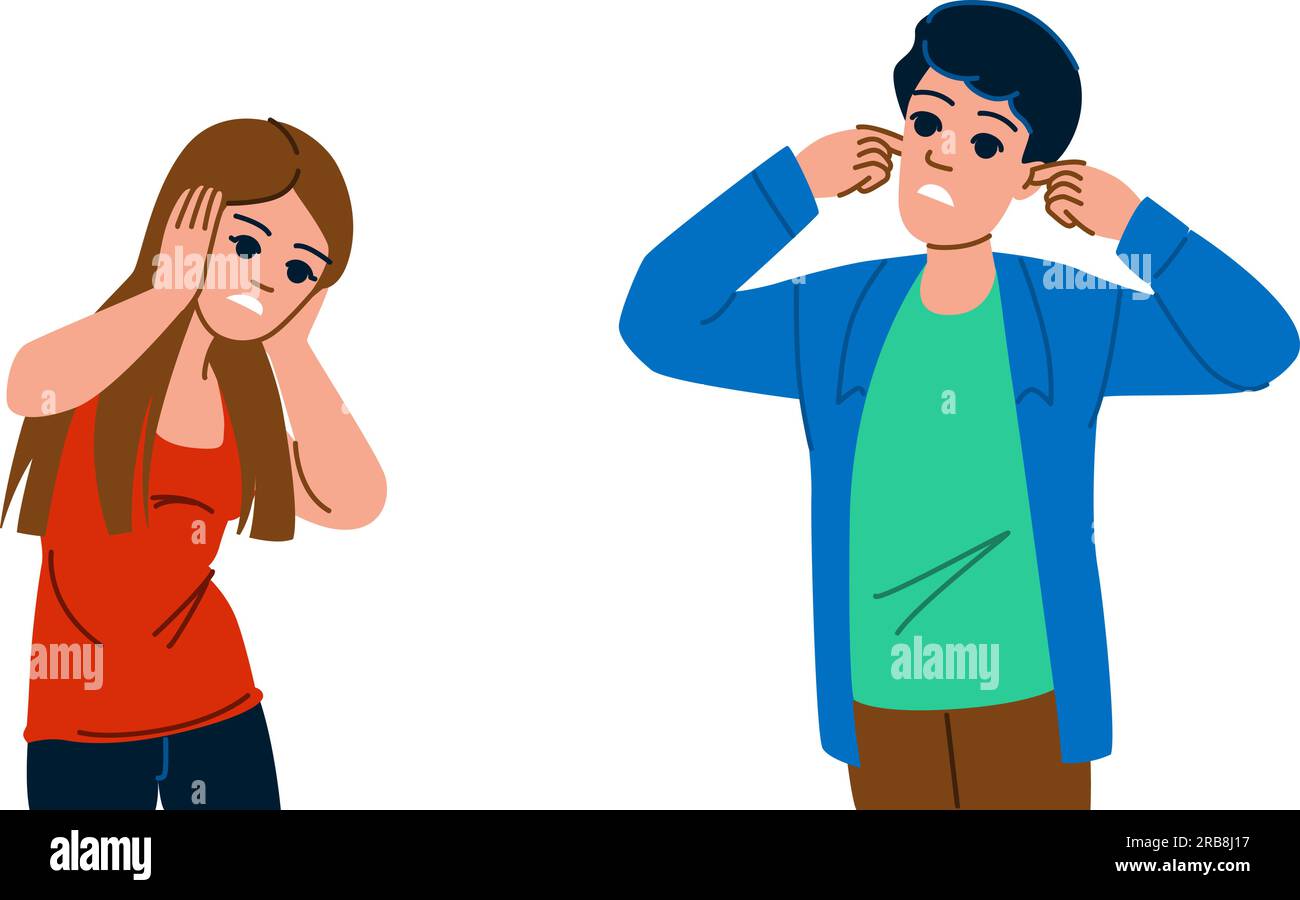 Loud noise cover ears Cut Out Stock Images & Pictures - Alamy