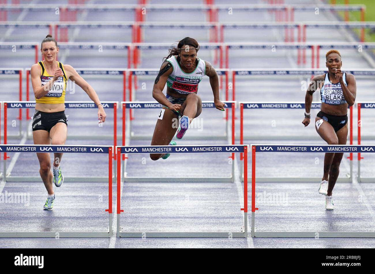 Cindy Sember in the Women's 100m Hurdles heats during day one of the UK ...