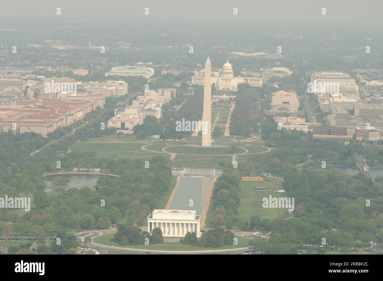 Aerial views of Washington, D.C. buildings, monuments, landscapes ...