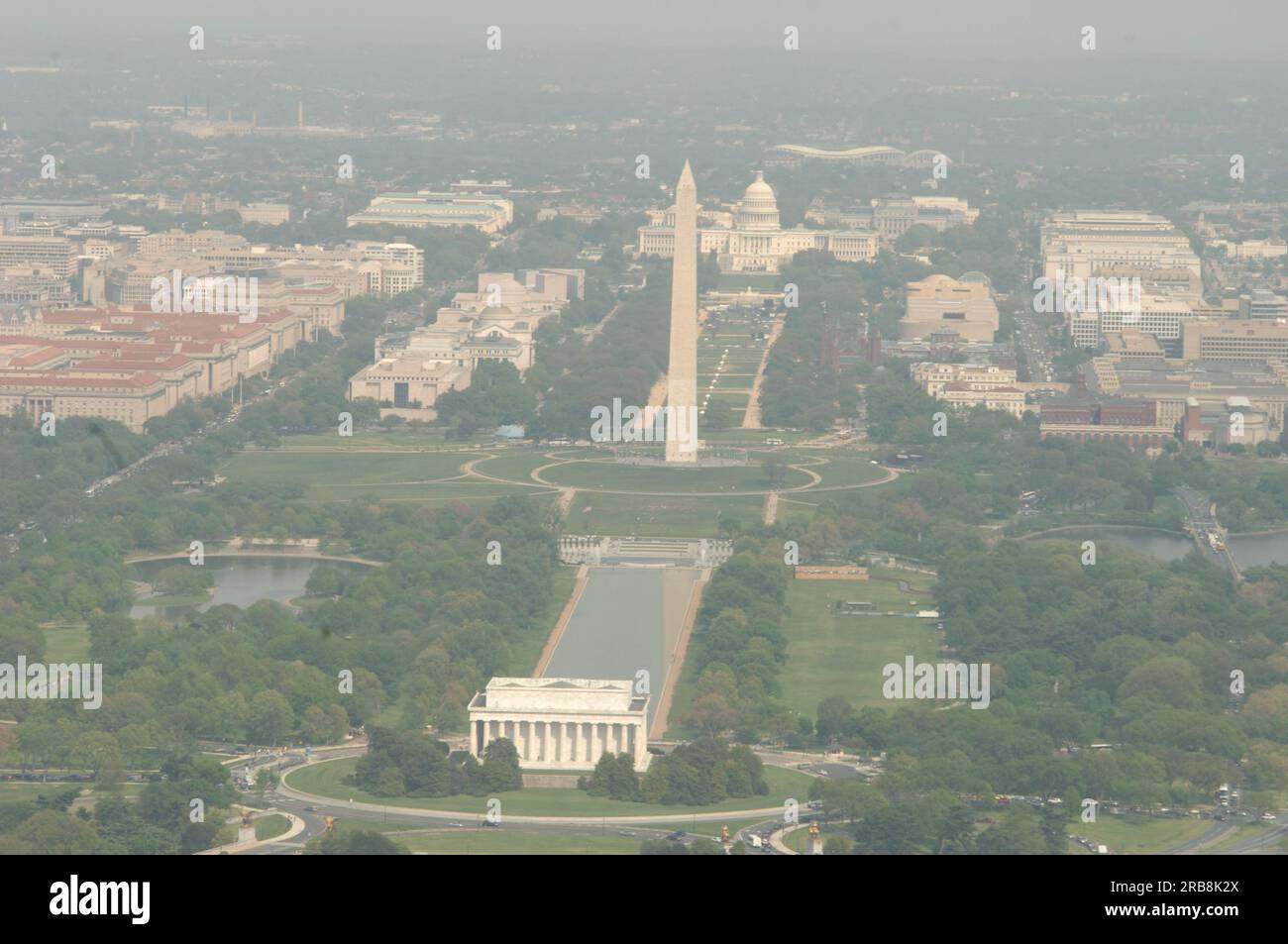 Aerial views of Washington, D.C. buildings, monuments, landscapes ...