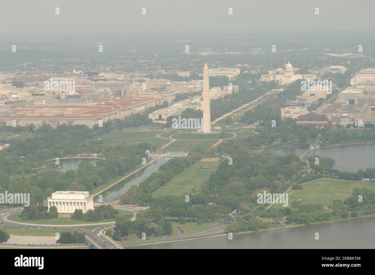Aerial views of Washington, D.C. buildings, monuments, landscapes ...