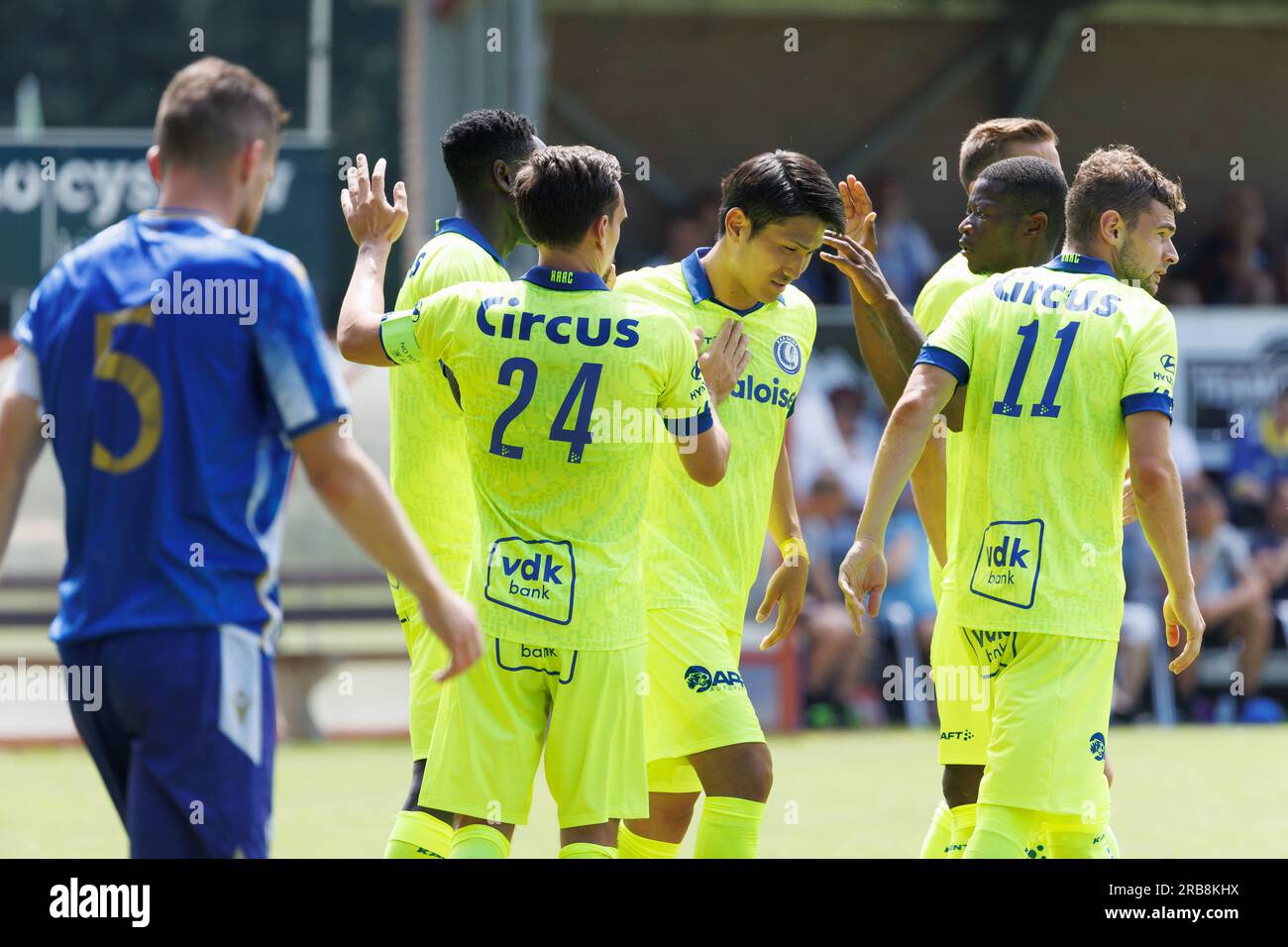 Axel, Netherlands. 08th July, 2023. Gent's Tsuyoshi Watanabe celebrates ...