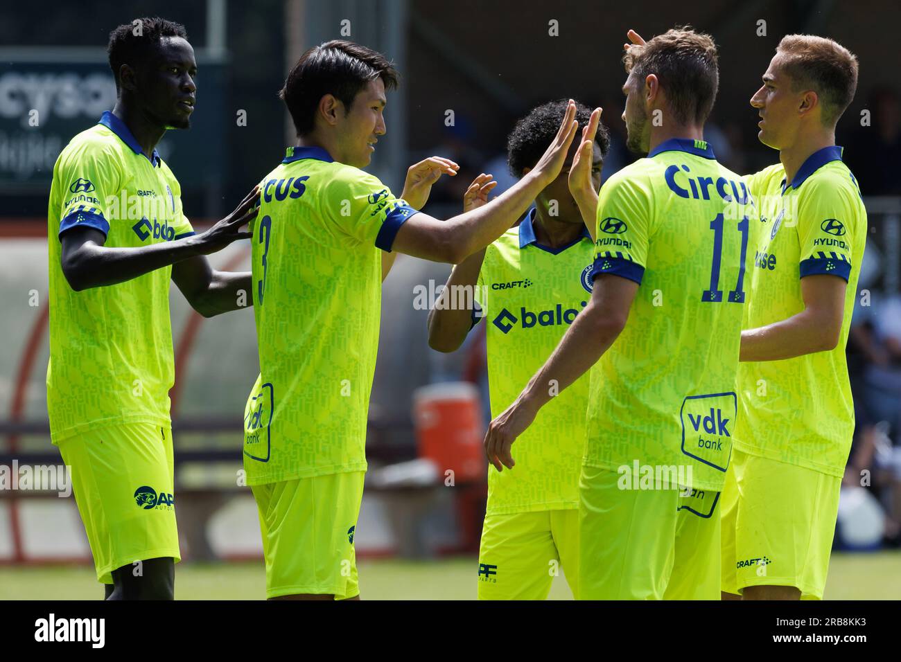 Axel, Netherlands. 08th July, 2023. Gent's Tsuyoshi Watanabe celebrates ...