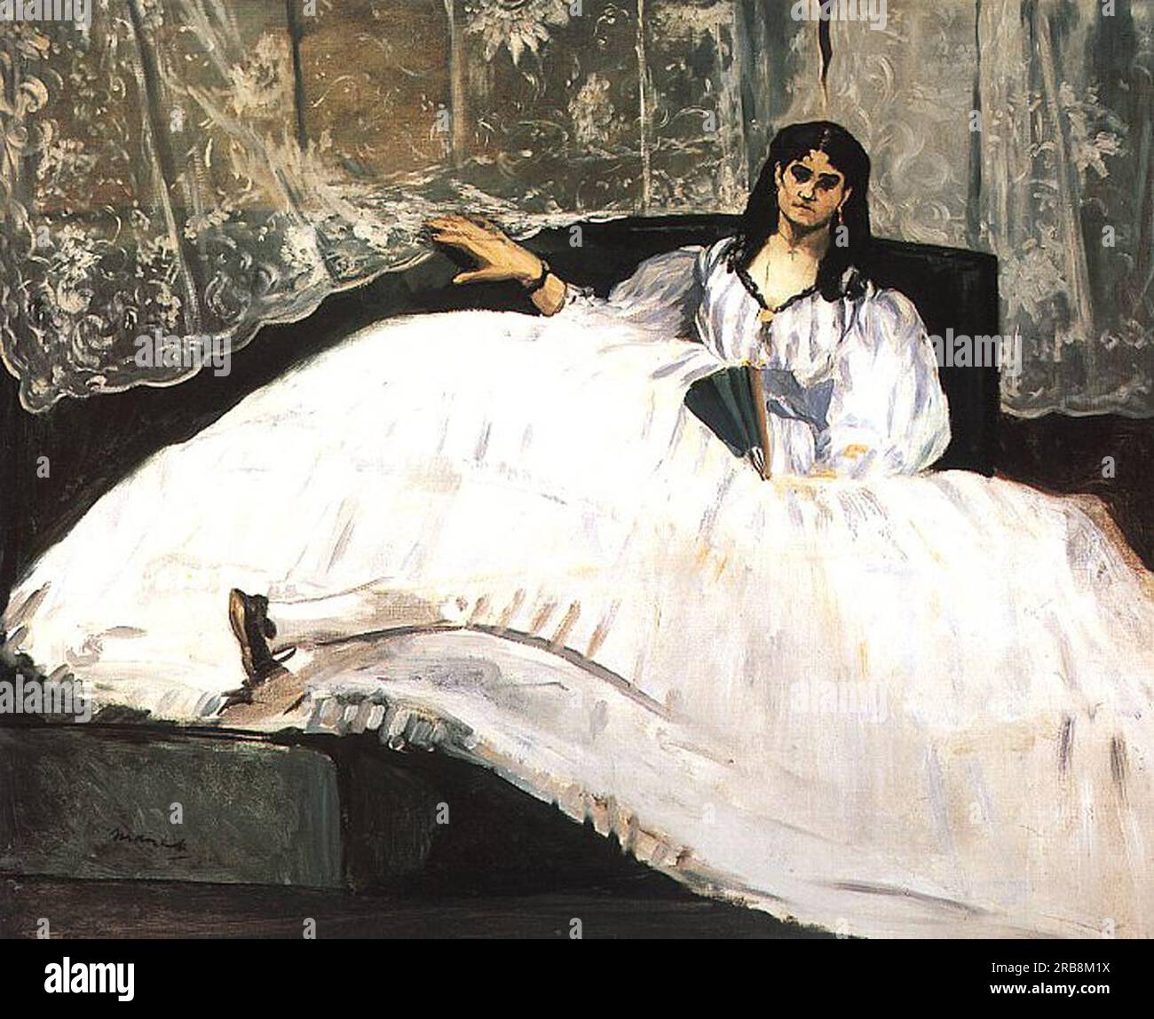 Jeanne Duval, Baudelaire's Mistress, Reclining (Lady with a Fan) 1862 ...