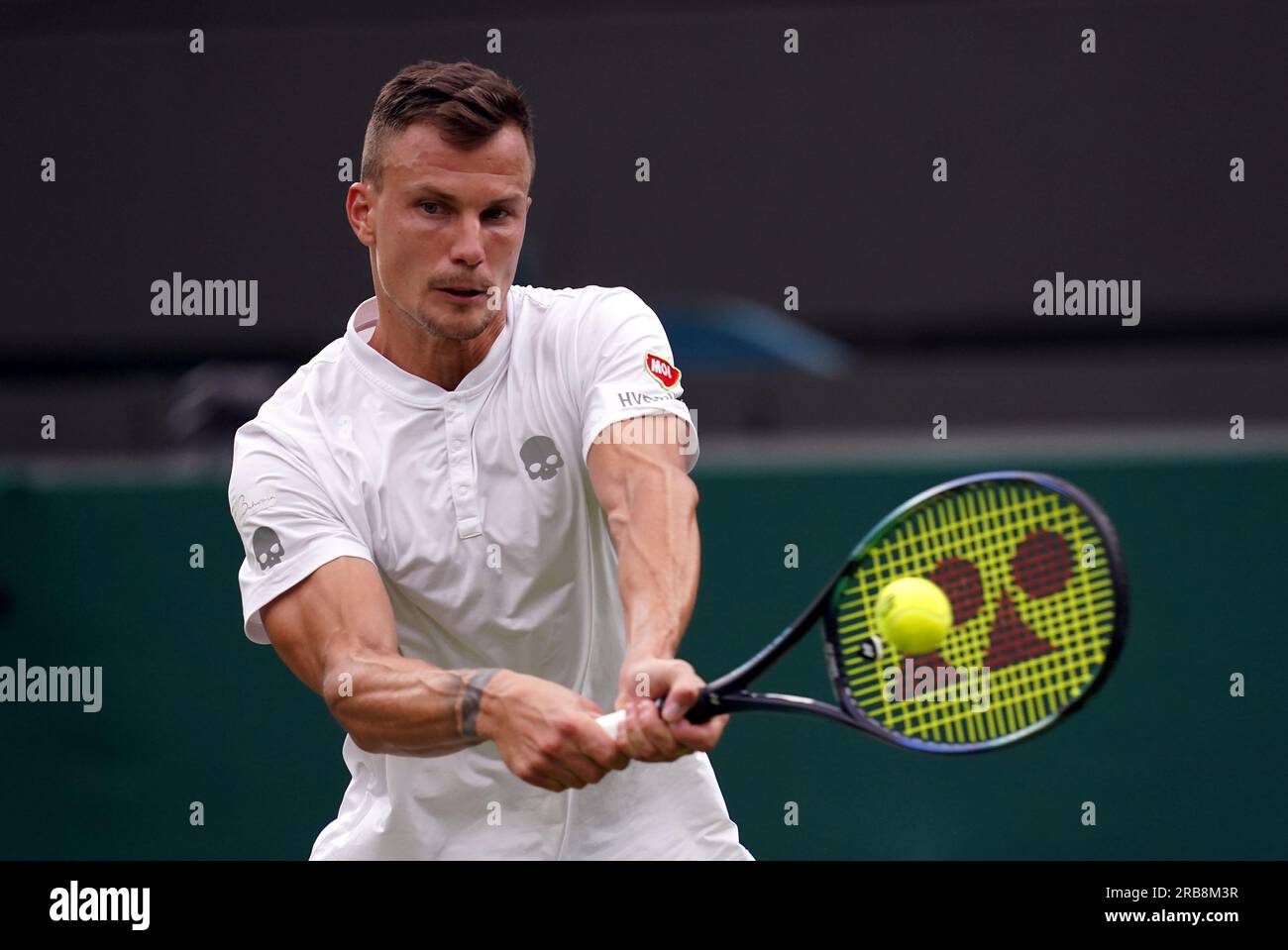 Marton Fucsovics in action against Daniil Medvedev (not pictured) on ...