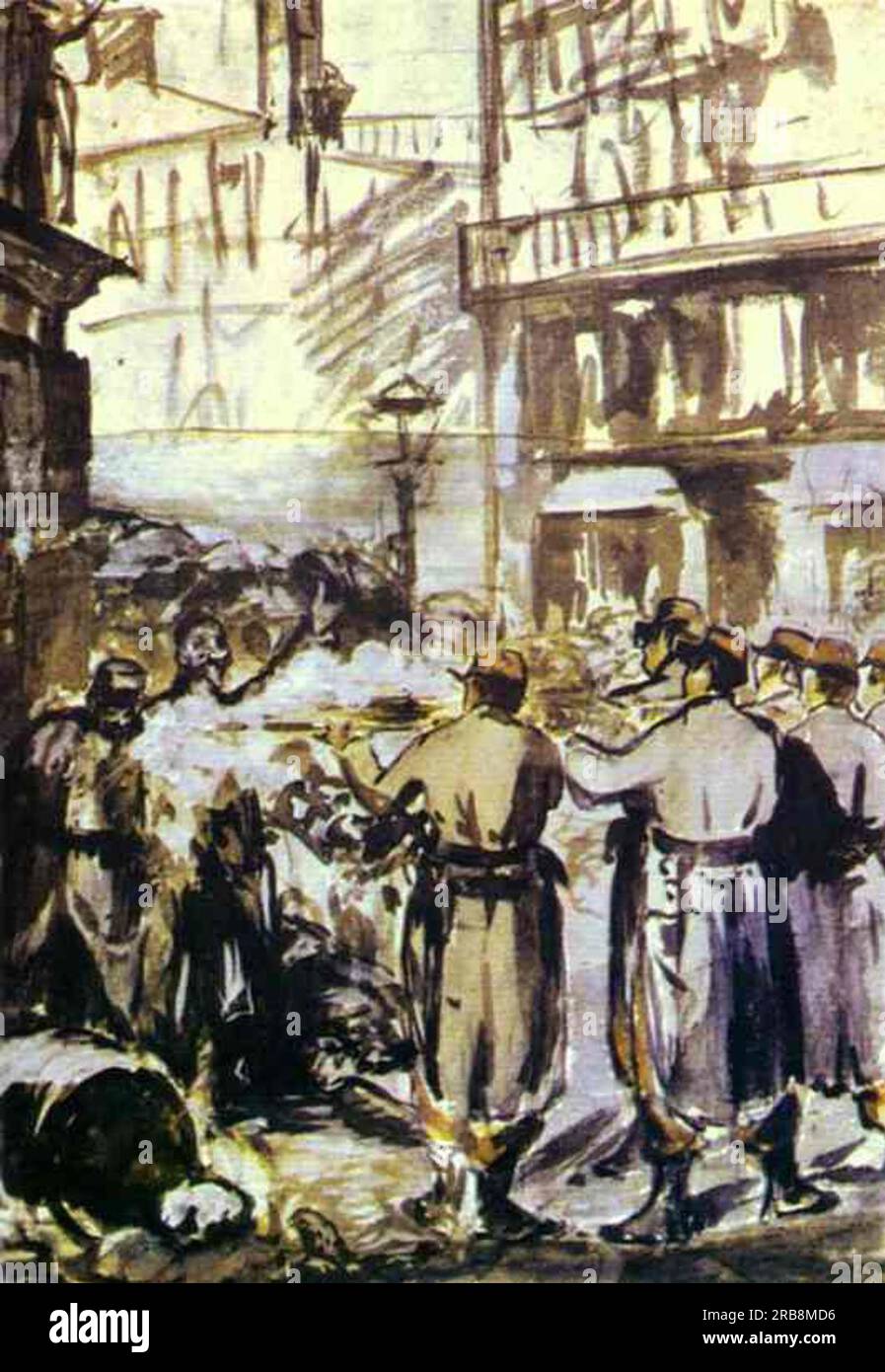 The Barricade (Civil War) 1871; Paris, France by Edouard Manet Stock ...