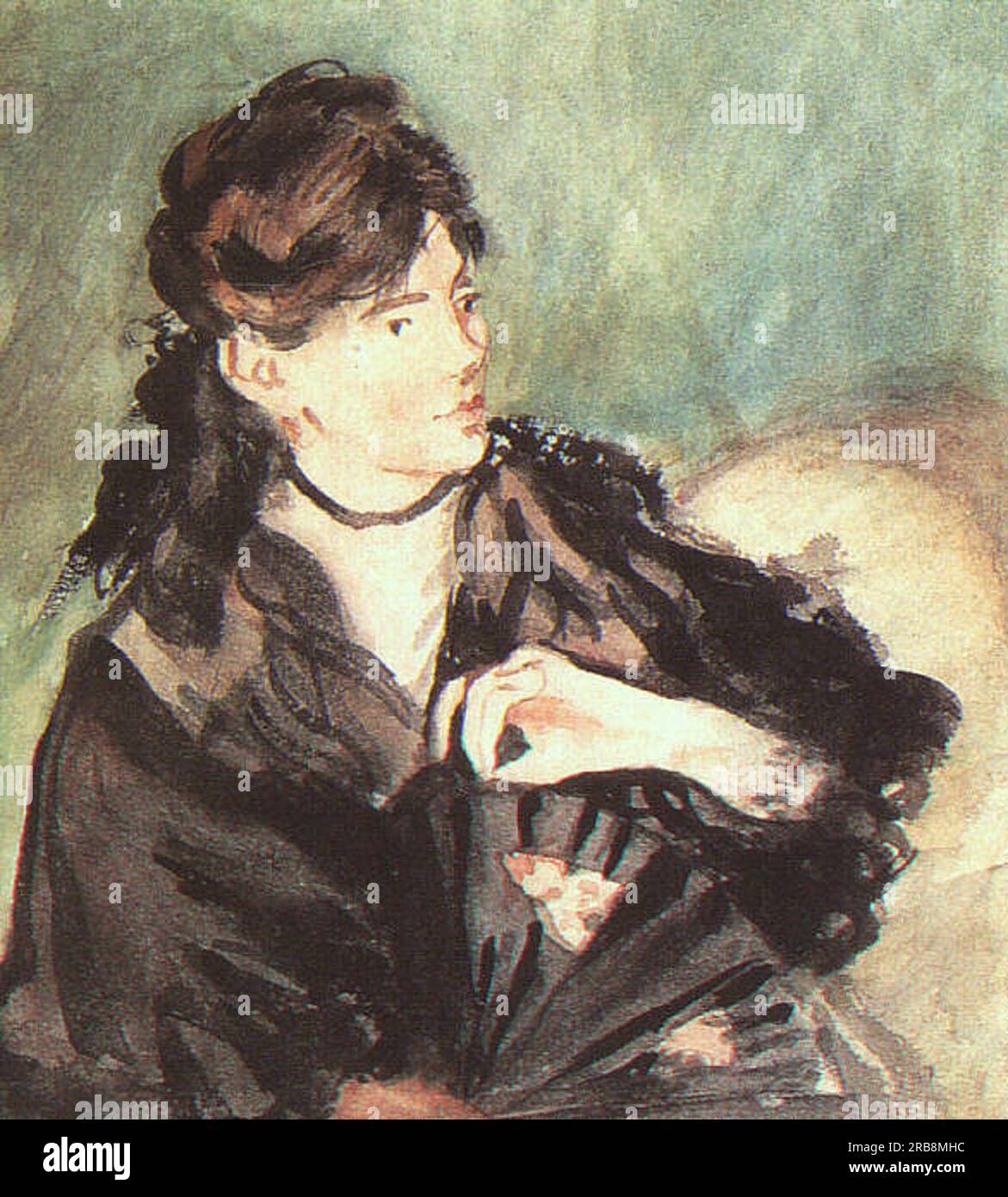 Portrait of Berthe Morisot 1873; Paris, France by Edouard Manet Stock ...
