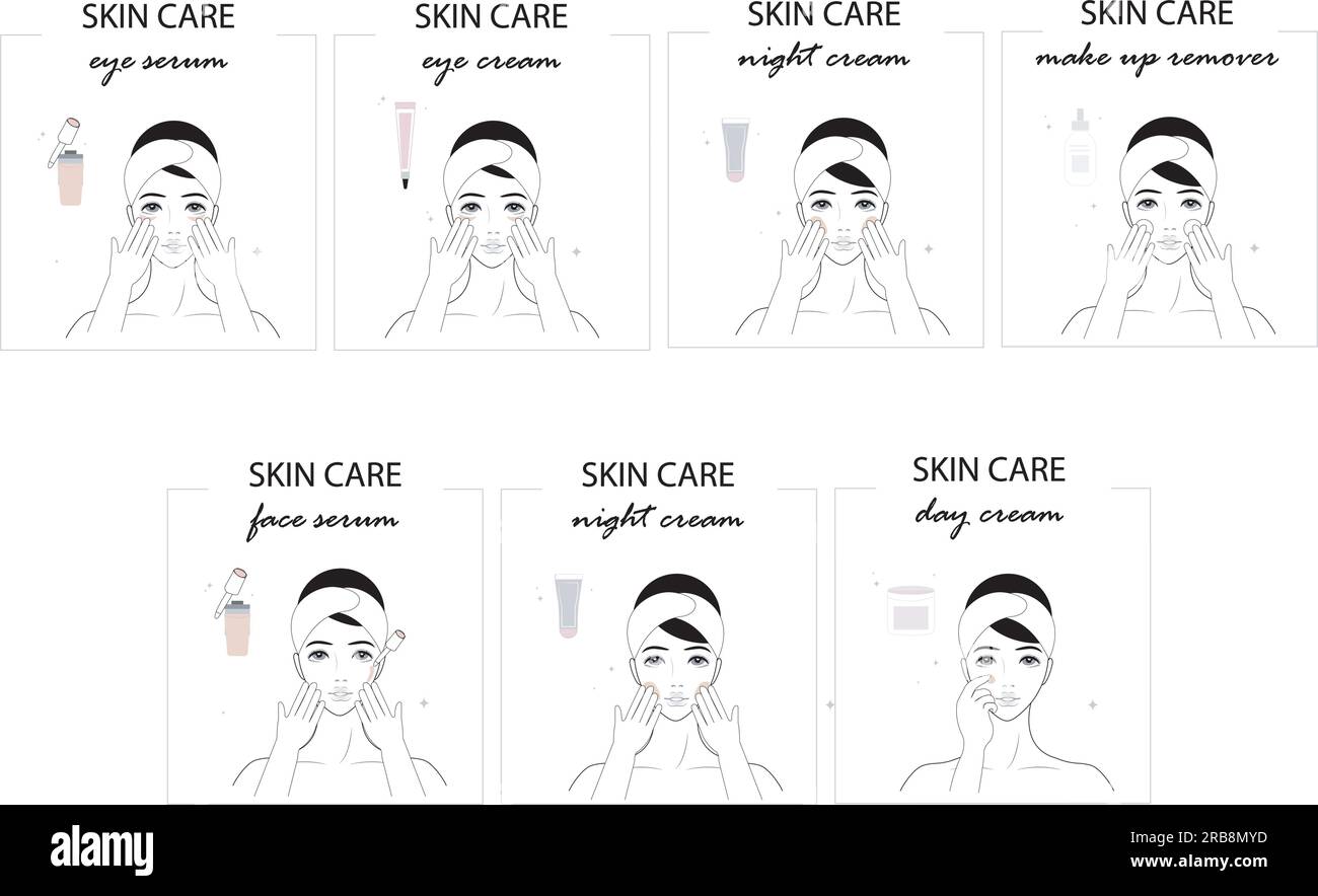 Beautiful girl vector skin care routine Stock Vector Image & Art - Alamy