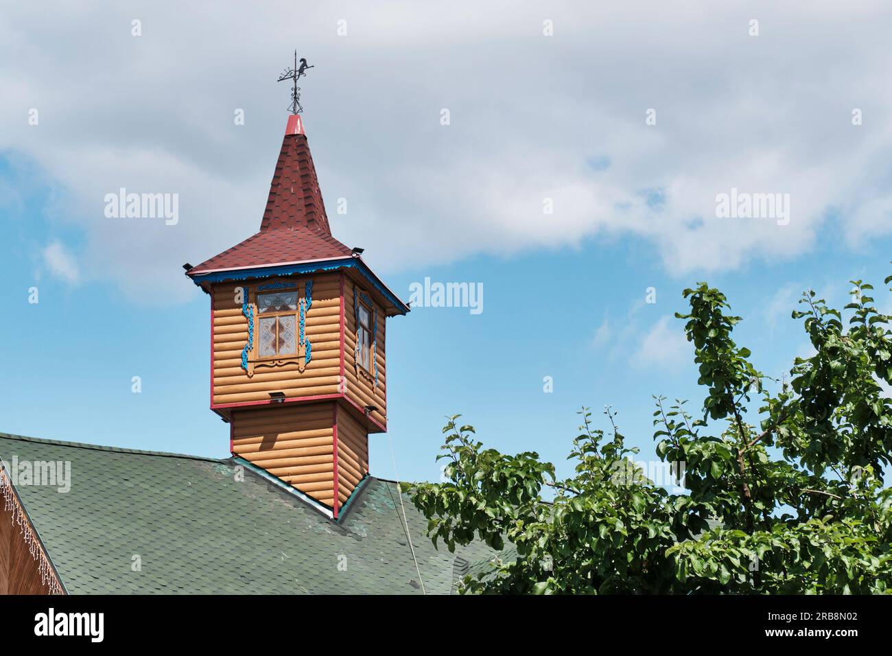 Kazan, Russia - June 8, 2023: Decorative wooden little tower-house on ...