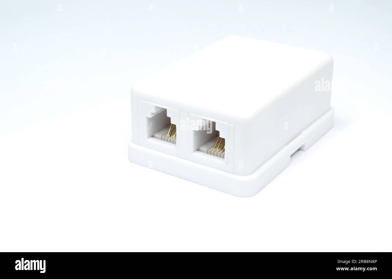 Telephone Line Splitter isolated on white background Stock Photo - Alamy