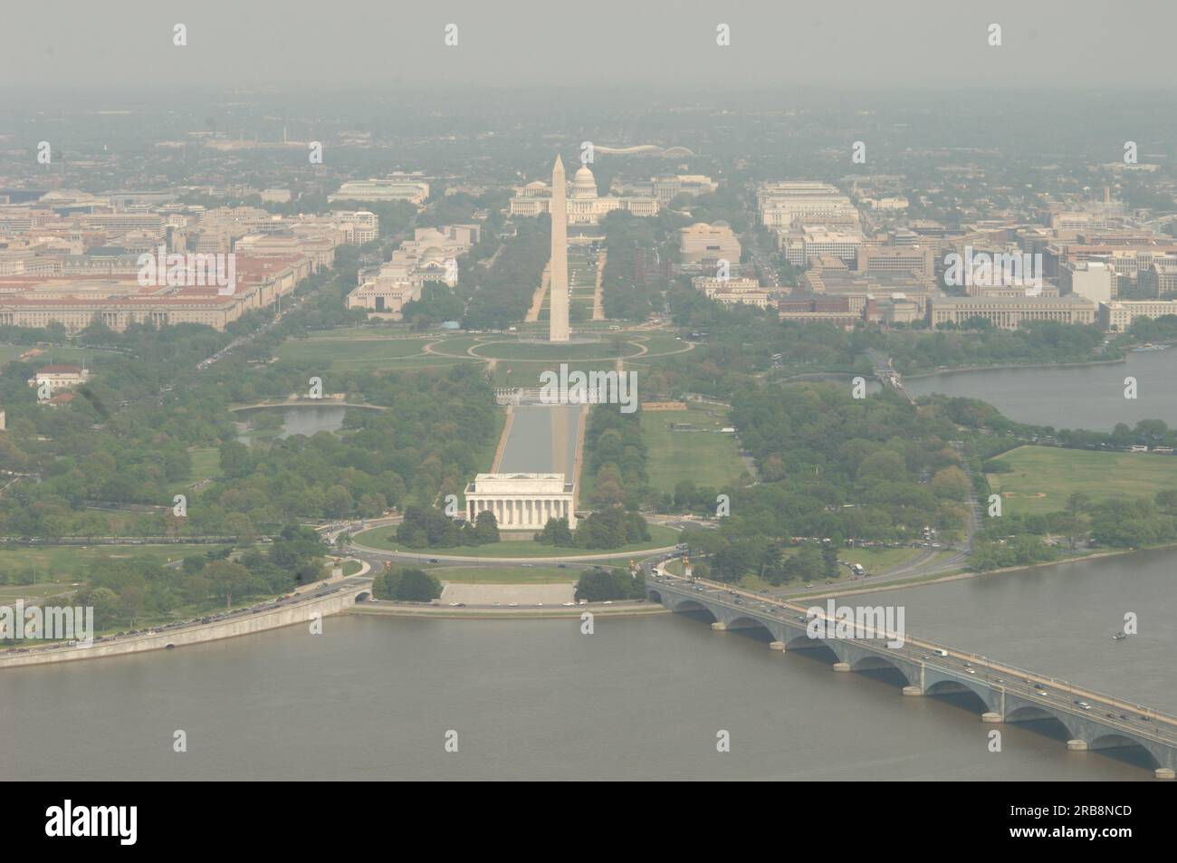 Aerial views of Washington, D.C. buildings, monuments, landscapes ...