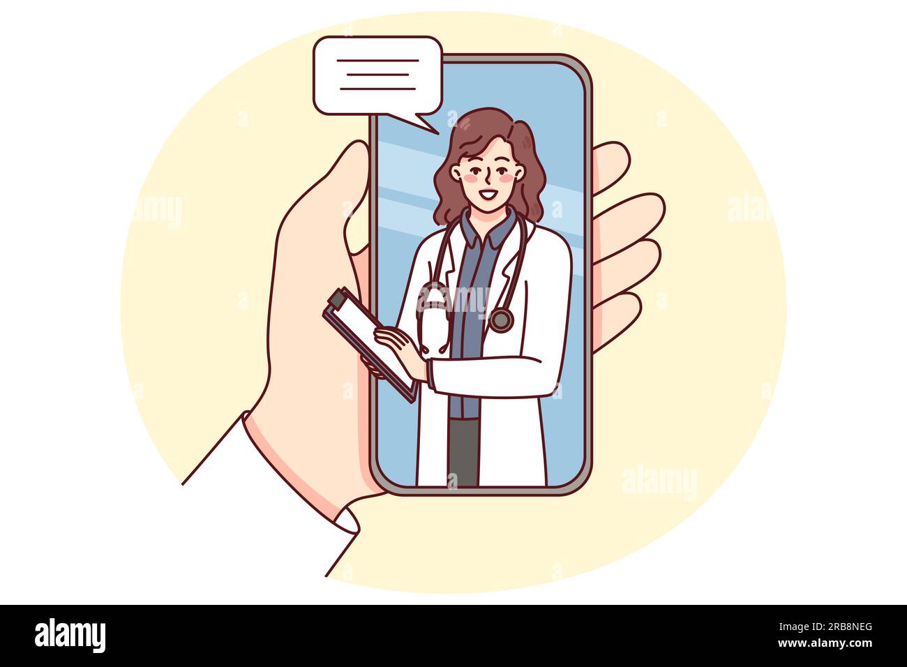 Doctor patient using virtual Stock Vector Images - Alamy