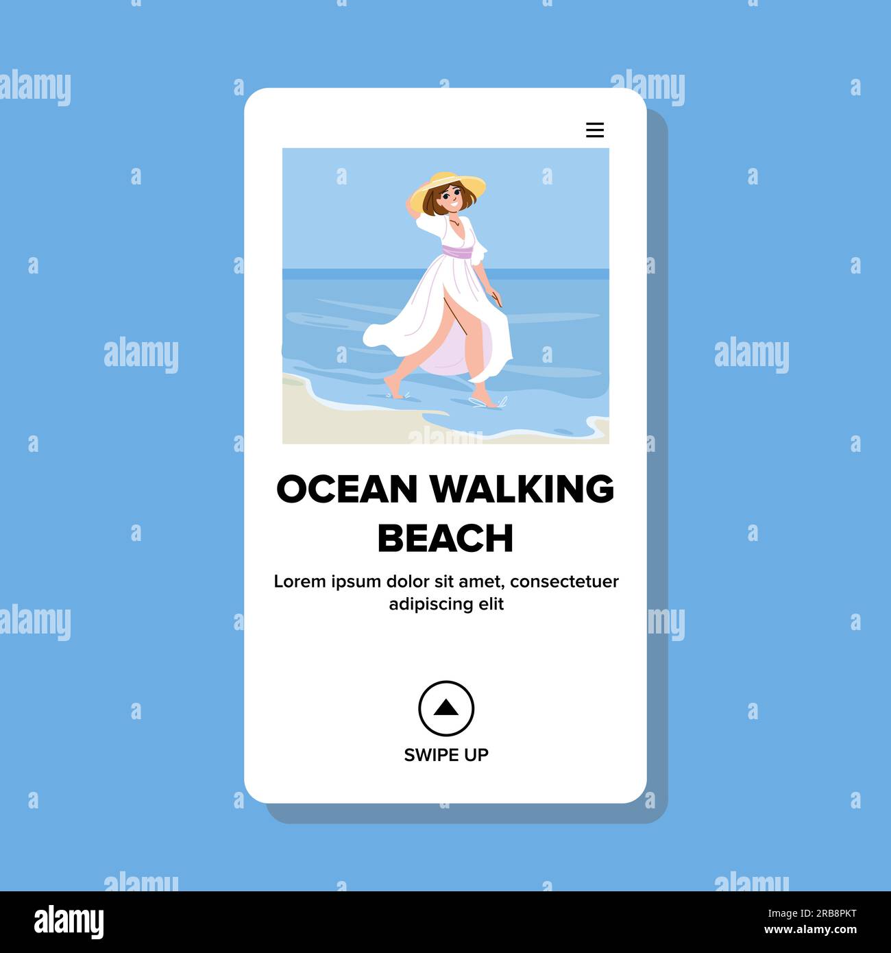 Man summer walking seaside Stock Vector Images - Alamy