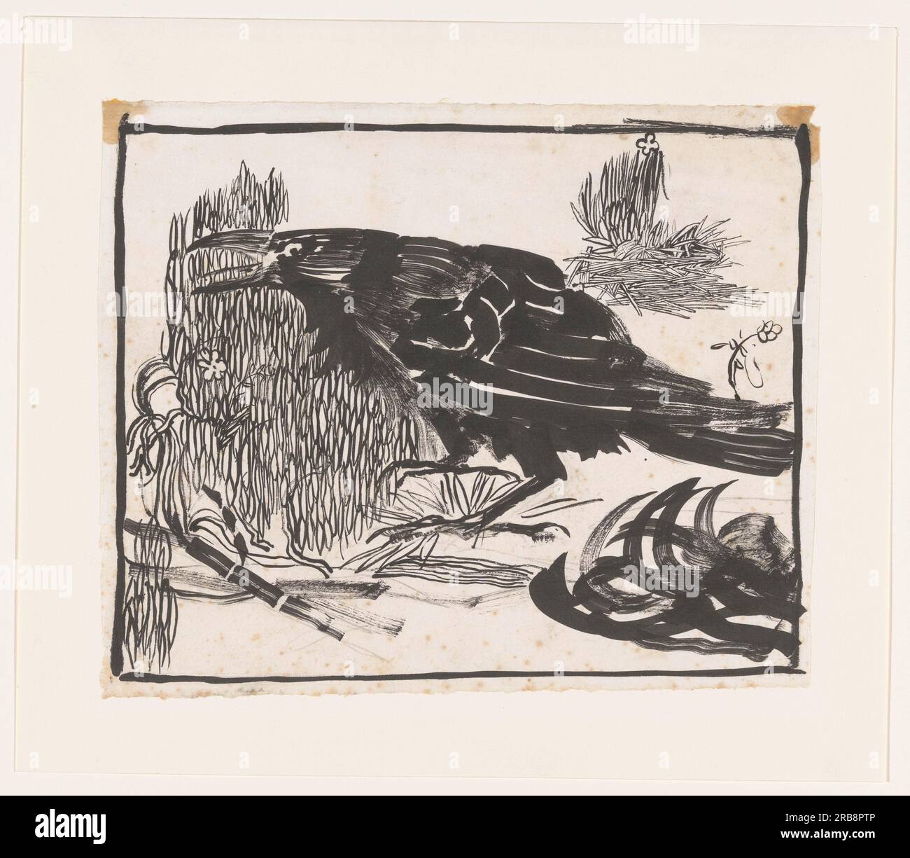 Screaming crow, standing to the left 1920 by Jan Mankes Stock Photo - Alamy