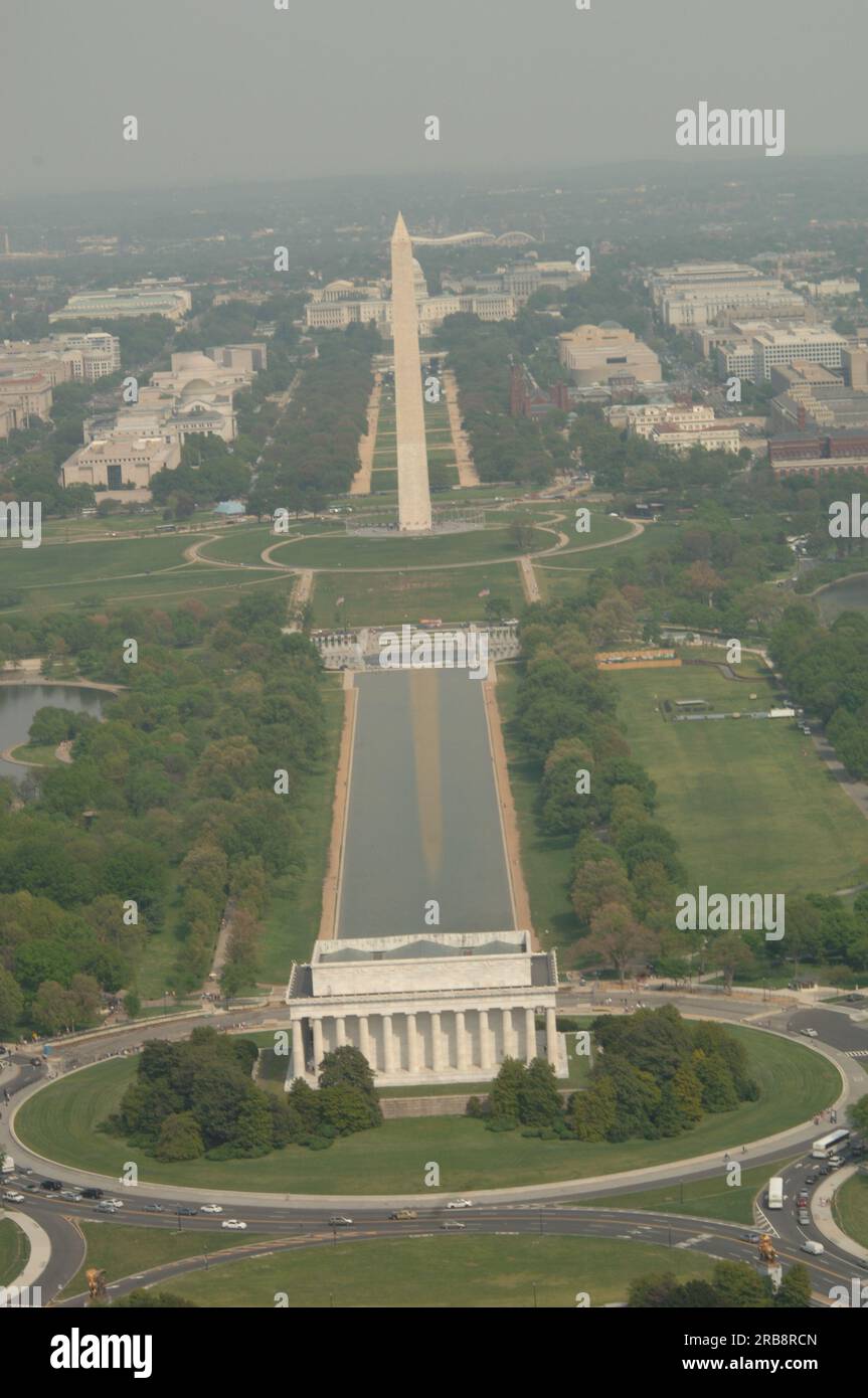 Aerial views of Washington, D.C. buildings, monuments, landscapes ...