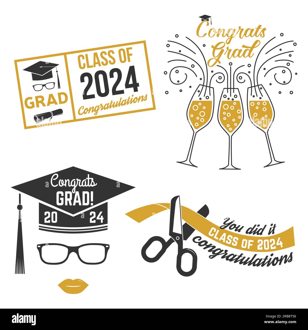 Set of Vector Class of 2024 badges Concept for shirt, print, seal ...