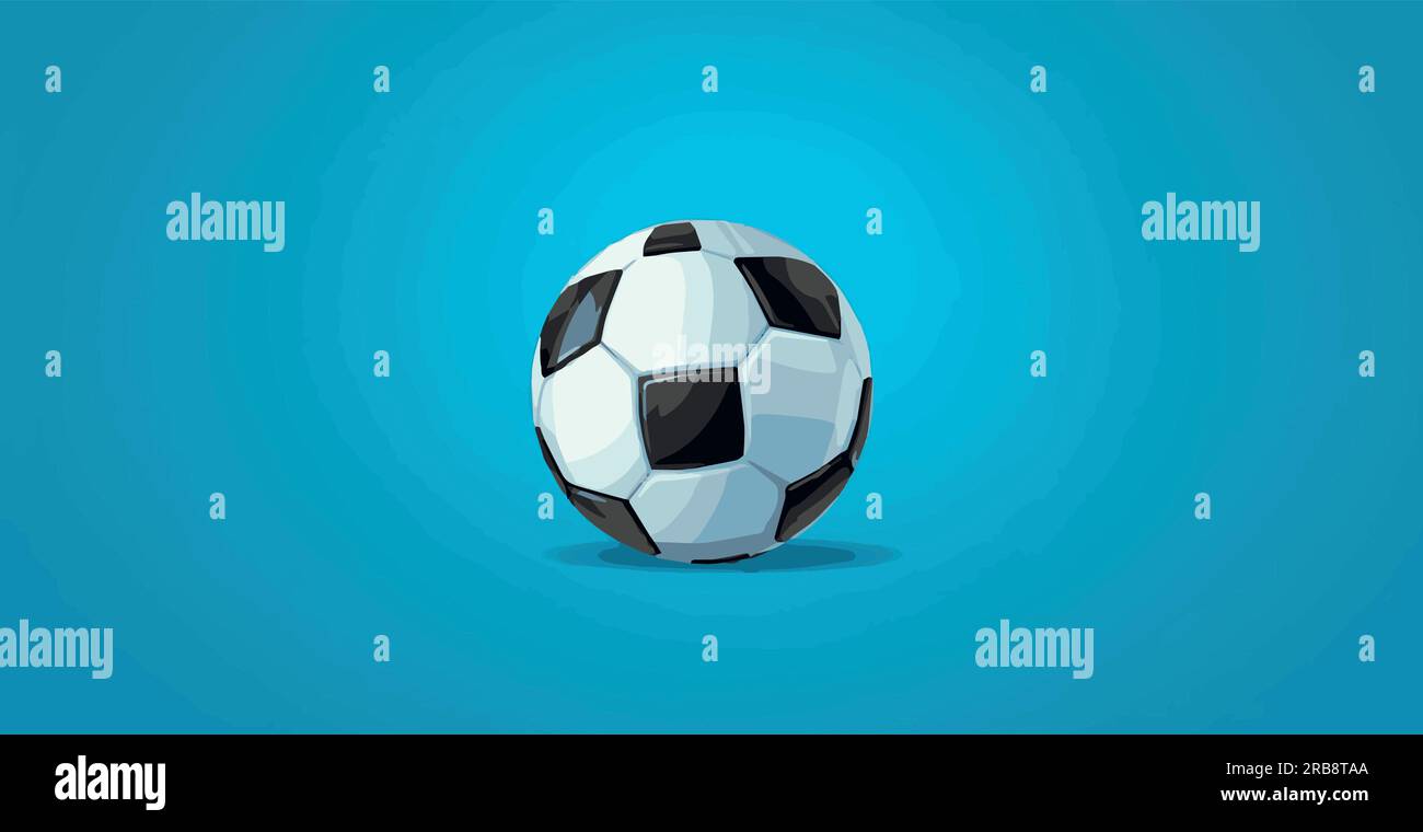Abstract soccer ball on blue watercolor panoramic background, mosaic ...