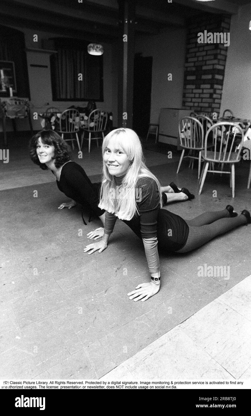 The pop group ABBA. Its two female members Anni-Frid Lyngstad and ...